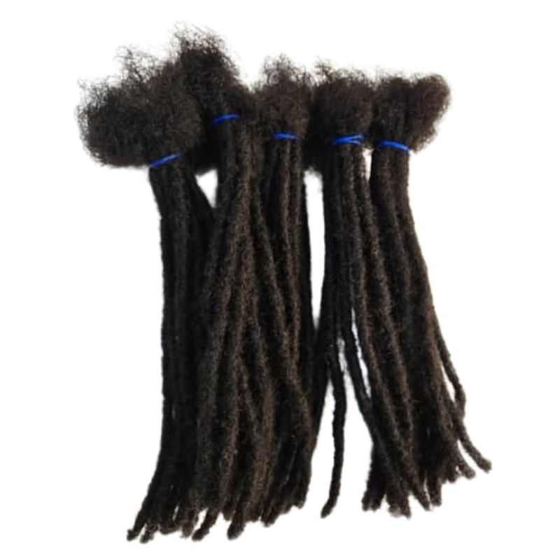 100 Regular Locs In Color #2 - Closed Tips, 100% Human Dreadlocks Hair
