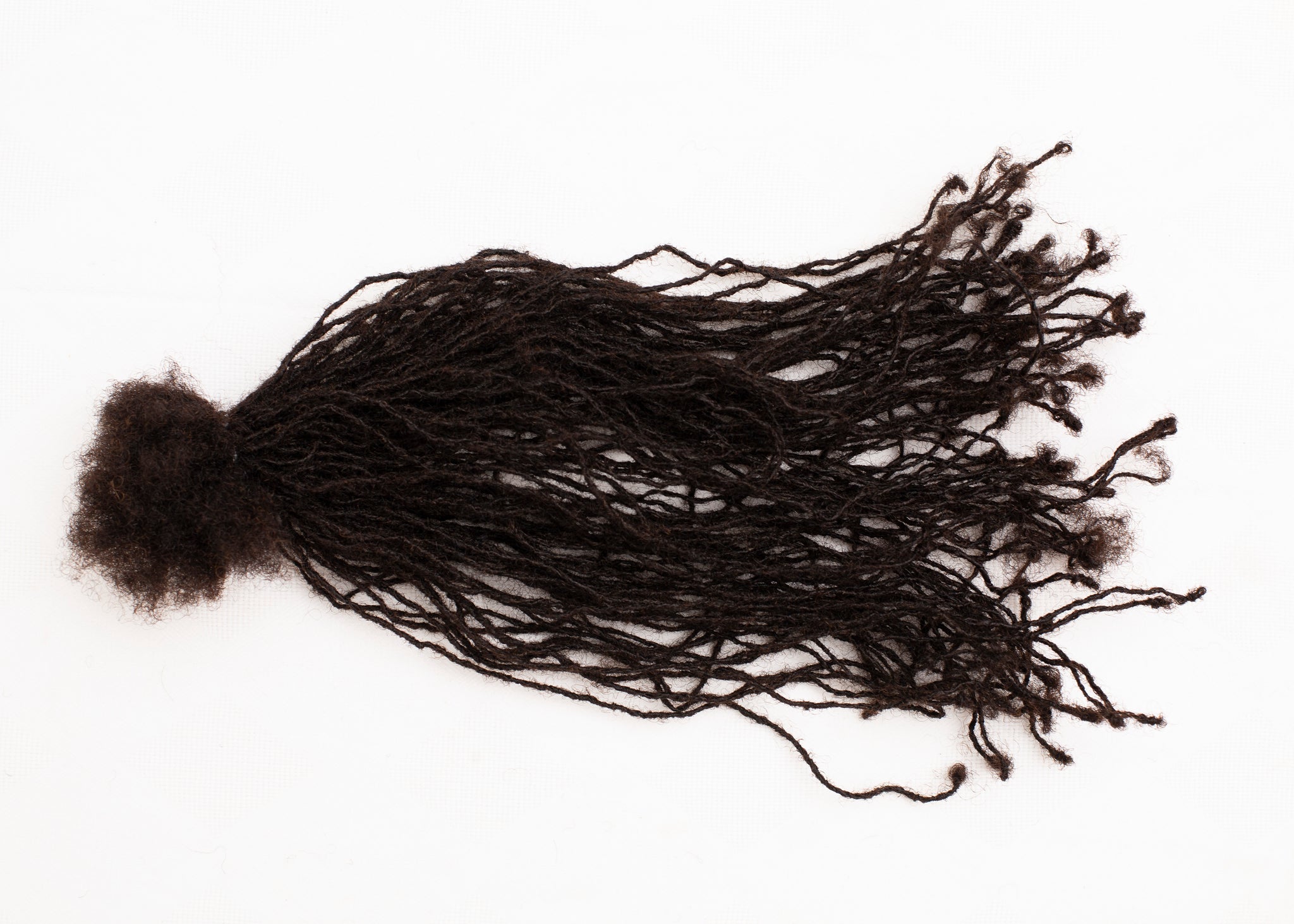 100 Anwi Textured Locs - Mini locs Curly tips 1B Color, 100% Human Hai